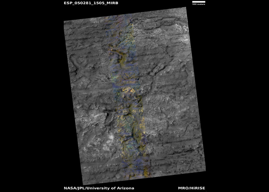 Martian technicolor worms? NASA reveals incredible snap of Mars crater ...