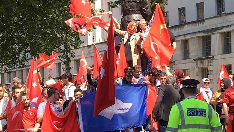Ultra-nationalist Turkish group Grey Wolves present at pro-Erdogan ...