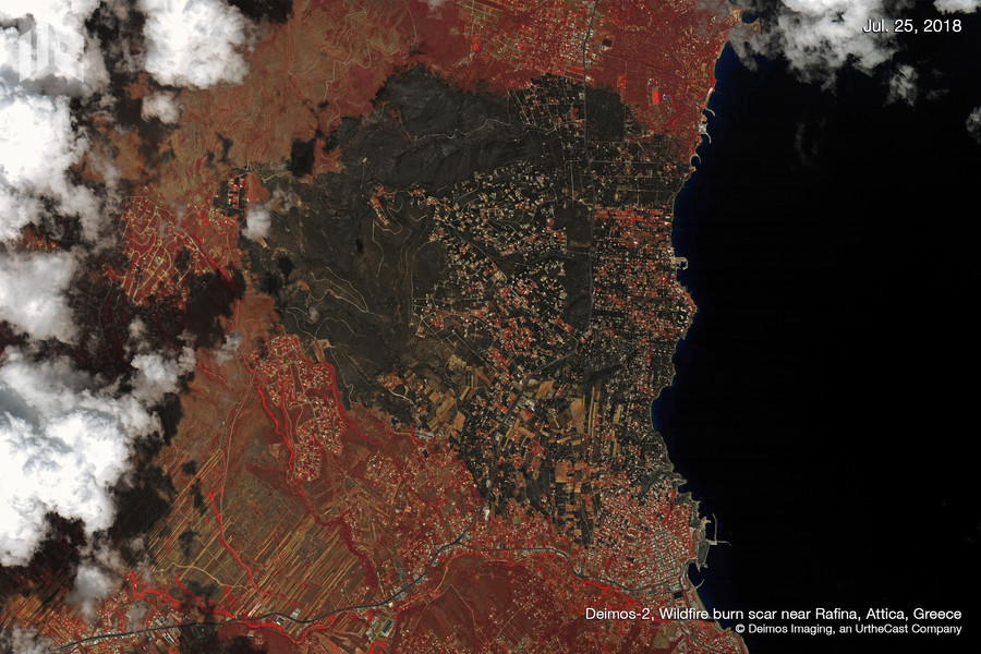 Wildfire drone footage: Incinerated landscape from Greek inferno laid ...