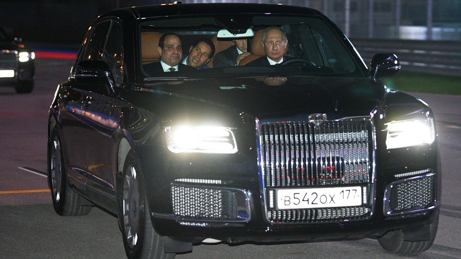 Checking it out: Putin drives Egypt’s Sisi around F1 circuit in Aurus ...