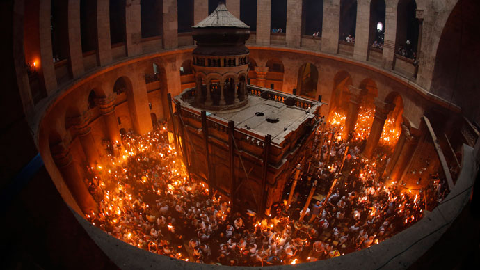 Holy Fire ‘miracle’ in Jerusalem church where Jesus was resurrected ...