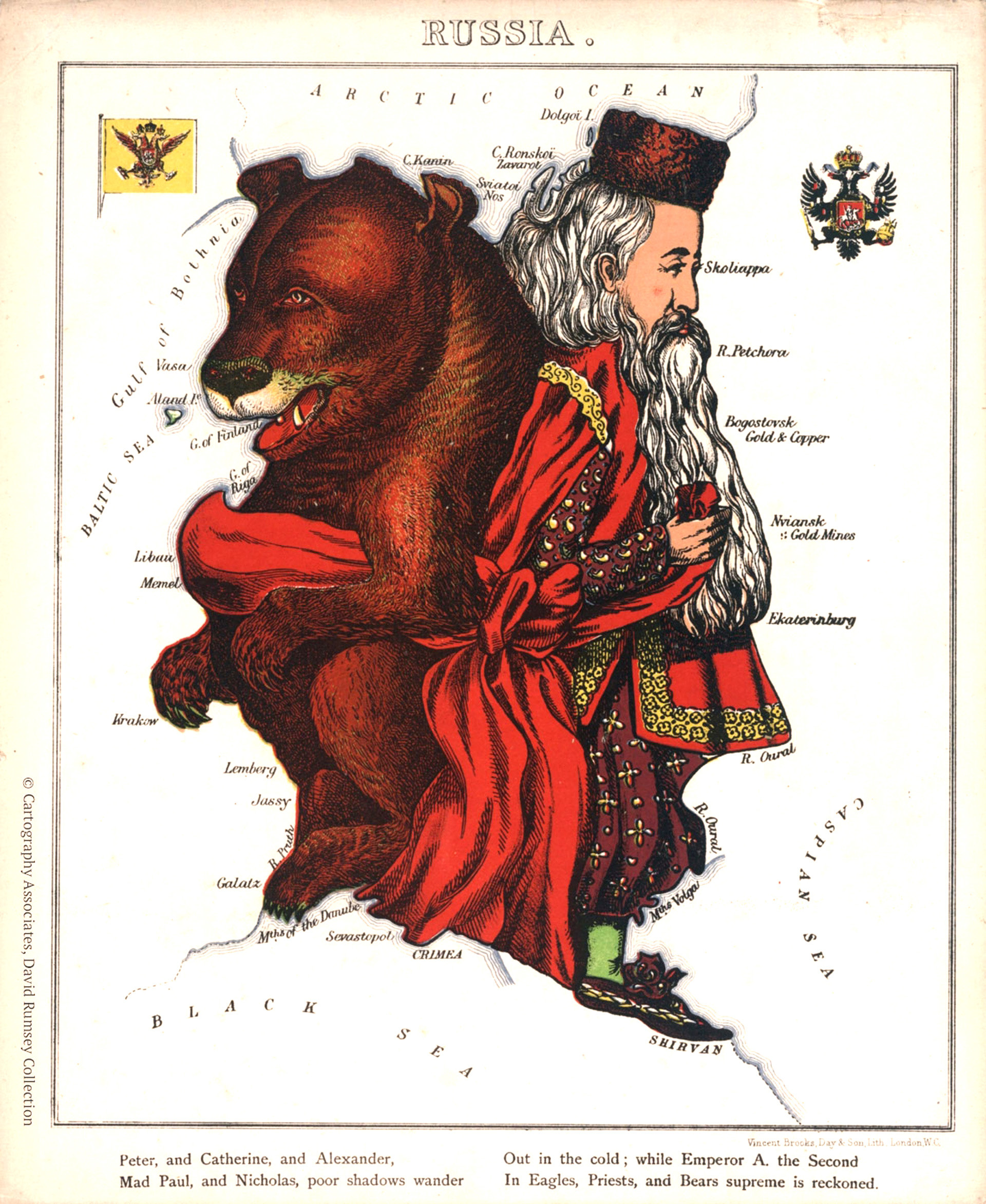 Scary bear and octopus: How Russia is shown on historic humorous maps ...
