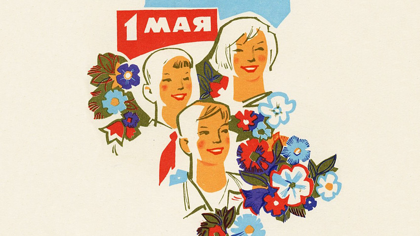 RUSSIAN Soviet POSTCARDS Happy 1 May Day of Workers in the USSR 1960-70 ...