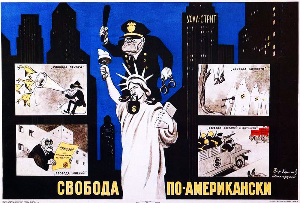 „Feindbild USA“: Zwölf sowjetische Propagandaplakate aus dem Kalten ...