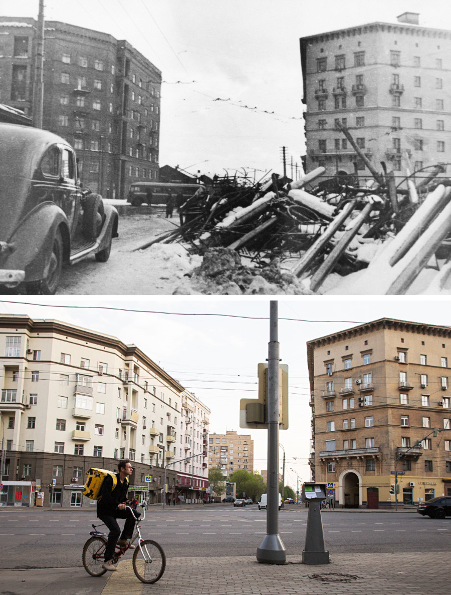 Before and after: Moscow streets during WWII and now - Russia Beyond