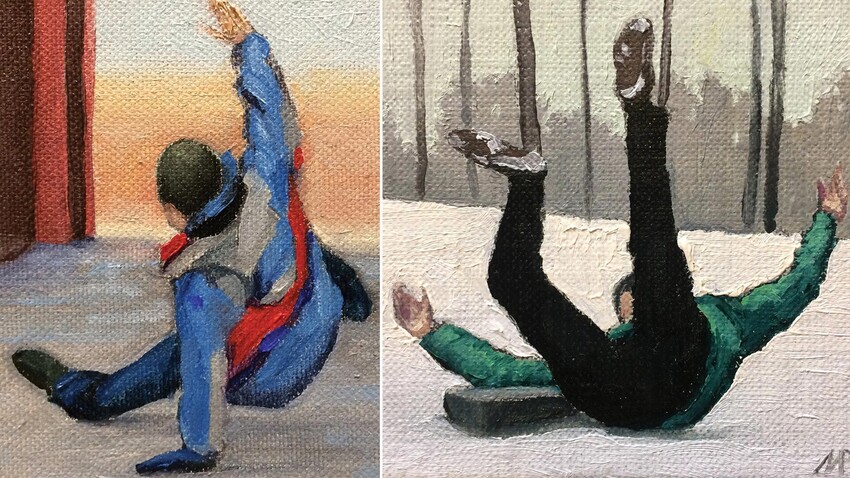 Lukis Potret Orang-Orang Terpeleset, Seniman Rusia Sampaikan Pesan ...