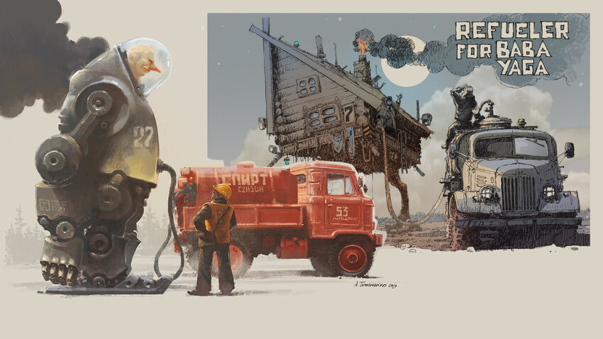 Artist populates USSR with aliens, mythical creatures, and futuristic ...